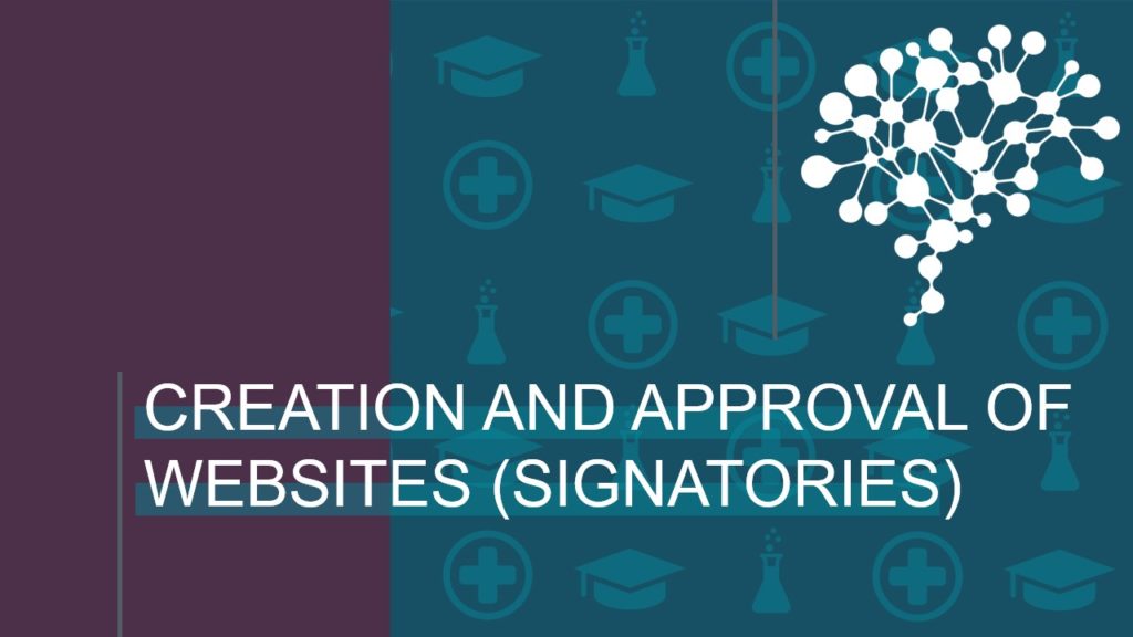 Creation and Approval of Websites (Signatories) - PharmaLearn